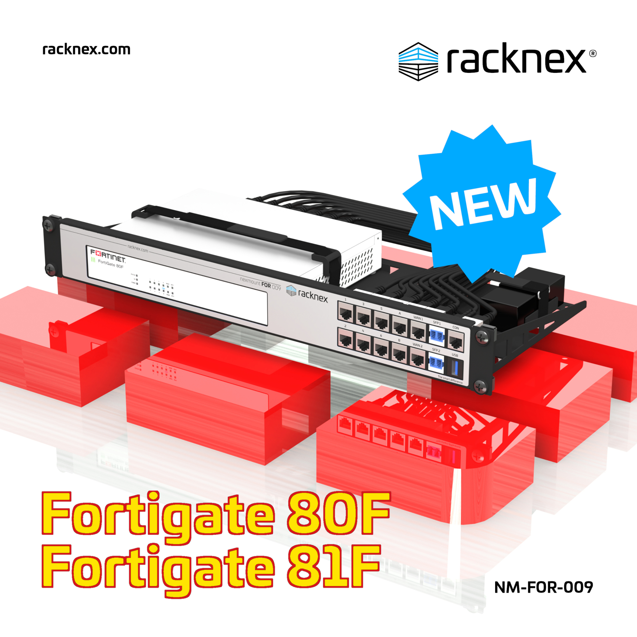 Rackmount Kit for the Fortinet FortiGate 80/81F-Series